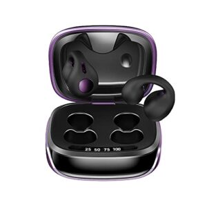 e-greetshopping wireless ear clip bone conduction headphones,open ear clip on earbuds,sport wireless earbuds,hi-fi stereo wireless bluetooth headphones, for jogging cycling driving(purple)