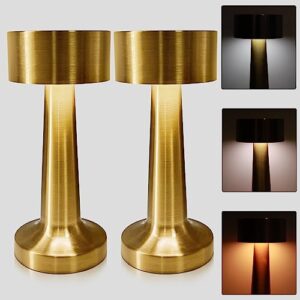 nusogon cordless table lamp, rechargeable battery operated lamp, 3 way modes & stepless dimmable led touch lamp, portable led metal desk lamps for bedroom living room restaurant outdoor(gold-2pack)