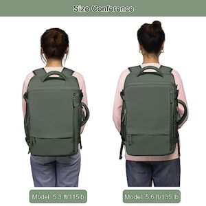 Sinaliy Large Travel Backpack for Women Men, 40L Carry On Backpack, 17 Inch Laptop Waterproof Casual Backpack, College Bookbag, Backpack for Women, as Person Item Flight Approved