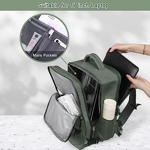 Sinaliy Large Travel Backpack for Women Men, 40L Carry On Backpack, 17 Inch Laptop Waterproof Casual Backpack, College Bookbag, Backpack for Women, as Person Item Flight Approved