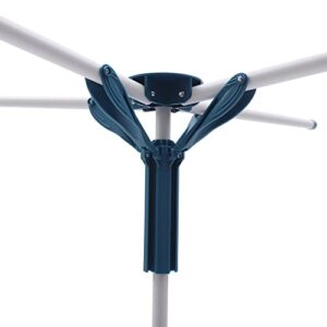 LOHISHILO 2in1 Foldable Clothes Stand Hanger, Drying Rack Adjustable Height Coat, for College Dorms, Camping, Apartments, Hotels, Laundry Rooms, Boutiques, Studios, Blue