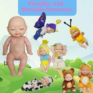 NILISWIEST Mini Baby Barbie Dolls, 6psc Babies Sleep Doll Toys Gift Box for Kids 3+(Style A)