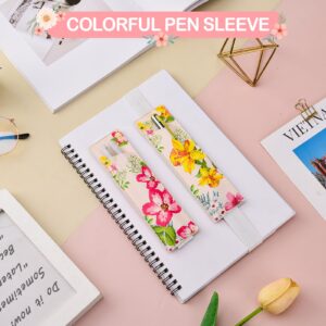 Ychelhr 4PCS Adjustable Elastic Band Pen Holder Pen Sleeve Pouch Colorful PU Leather Notebook Pen Holder Pencil Holder for Hardcover Journals, Notebooks, Planners