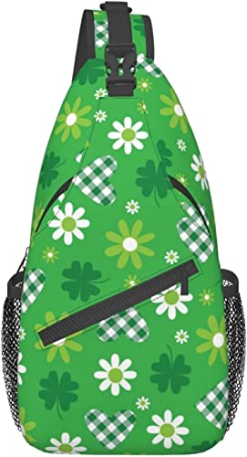 Cute St. Patrick's Day Crossbody Sling Backpack Shamrocks Sling Bag Travel Hiking Chest Bag Daypack for Men Women