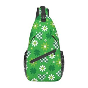 Cute St. Patrick's Day Crossbody Sling Backpack Shamrocks Sling Bag Travel Hiking Chest Bag Daypack for Men Women