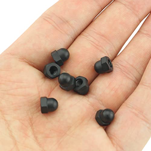 Hex Acorn Nut FMHXG 30PCS Black M4 Nylon Hexagon Decorative Cap Nuts for Mechanical Equipment Communication Equipment and Furniture Decoration, Hex Cap Nut