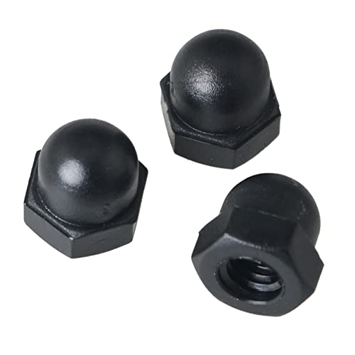 Hex Acorn Nut FMHXG 30PCS Black M4 Nylon Hexagon Decorative Cap Nuts for Mechanical Equipment Communication Equipment and Furniture Decoration, Hex Cap Nut