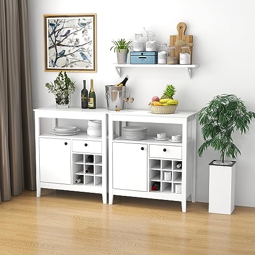 scolyk Wine Cabinet with Storage: Bar Cabinet with Storage, White Coffee Bar Cabinet with Storage, Liquor Cabinet Bar for Home, Mini Bar Cabinets for Liquor and Glasses