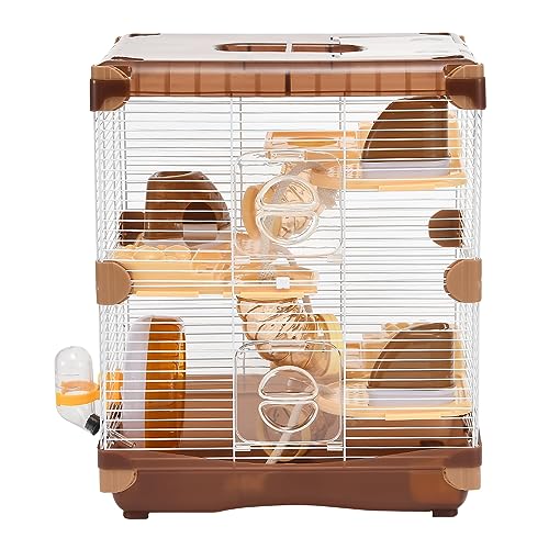 YIBOPET Hamster Cage Small Animal Cage 3 Layers Cage Size：14.17"(W) X10.63(L) X16.73 (H) Suitable for Hamsters up to 3.5 inch in Length