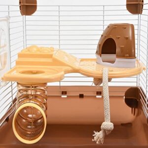 YIBOPET Hamster Cage Small Animal Cage 3 Layers Cage Size：14.17"(W) X10.63(L) X16.73 (H) Suitable for Hamsters up to 3.5 inch in Length