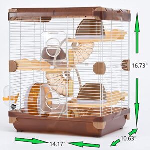 YIBOPET Hamster Cage Small Animal Cage 3 Layers Cage Size：14.17"(W) X10.63(L) X16.73 (H) Suitable for Hamsters up to 3.5 inch in Length