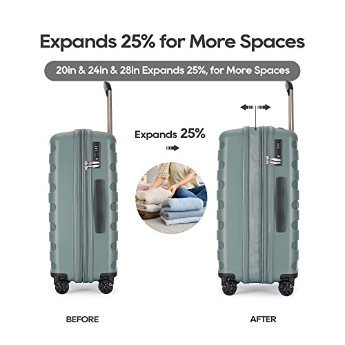 GinzaTravel 3-piece sets luggage with scratch-resistant PP material, expandable（all 20 24 28 Super light, large-capacity double seal suitcase