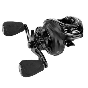 kastking zephyr baitcasting fishing reel, right handed, black