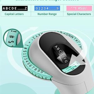 LabelCreate Embossing Label Maker Machine with Tapes, 3D Embosser Protable Handheld Label Machine, E975 Embosser Label Maker with 6 Rolls Embossing Label Tapes -Green