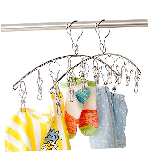 CAXUSD Multi Clip Drying Rack Foldable Drying Rack Folding Drying Rack Metal s Hooks 2pcs Laundry Drying Rack Closet Storage Organizer Stainless Steel Drip Hanger Socks Clips Socks Rack