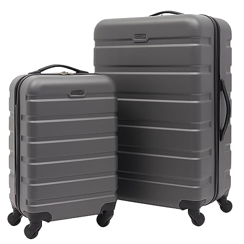 Travelers Club Harper Luggage, Charcoal, 2 Piece Set