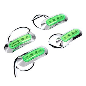 buguuyo truck light 4pcs boat truck side marker warning light truck signal abs the width light green directional lamp trailer side light