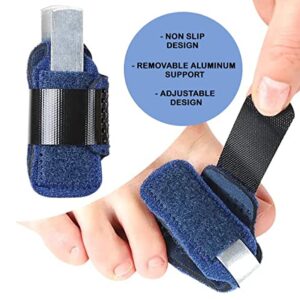 2 Pack Toe Splint,Toe Straightener for Hammer Toe, Bent Toe, Claw Toe, Crooked Toe, Curled Toe, Toe Brace, Broken Toe Splint, Hammer Toe Corrector, Toe Wrap to Align and Support Toe (Blue)