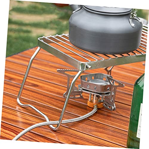 Kisangel 2pcs Burner Support Mini Charcoal Grill Outdoor Charcoal Grill Portable Bbq Grill Campfire Grill Rack Camp Grill Grate Camping Grill Rack Camping Barbecue Rack Foldable Grill Rack