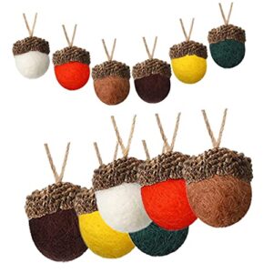 bcoath 12pcs pine cone pendant christmas decor christmas ornaments mini wreath felt acorn pom craft acorn for autumn christmas tree acorn miniature acorns wool felt pendants plush acorns