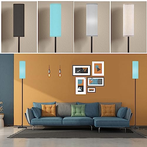 Qaubauyt Floor Lamp for Living Room Bedroom, Modern Floor Lamp with Remote,Stepless Dimmable 12W Bulb Included,Standing Lamps LED Tall Lamp for Bedroom Office(Blue)