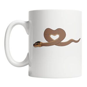 Cute Pinstripe Ball Python Heart Coffee Mug (11oz)