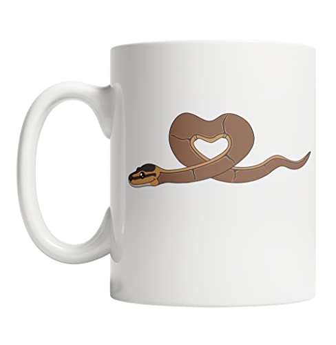 Cute Pinstripe Ball Python Heart Coffee Mug (11oz)