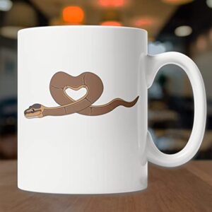 Cute Pinstripe Ball Python Heart Coffee Mug (11oz)