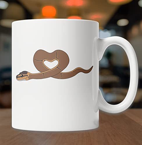 Cute Pinstripe Ball Python Heart Coffee Mug (11oz)