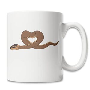 Cute Pinstripe Ball Python Heart Coffee Mug (11oz)