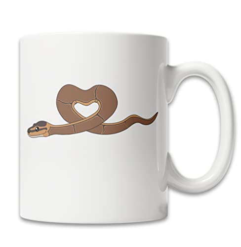 Cute Pinstripe Ball Python Heart Coffee Mug (11oz)