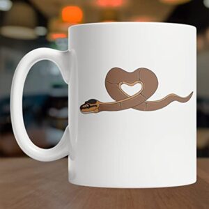 Cute Pinstripe Ball Python Heart Coffee Mug (11oz)