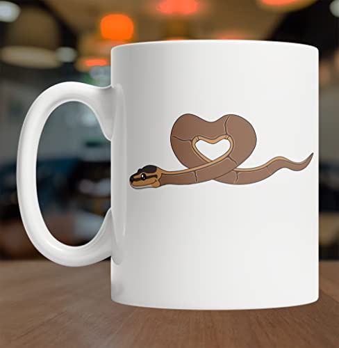 Cute Pinstripe Ball Python Heart Coffee Mug (11oz)