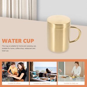 VILLCASE Insulated Coffee Mug with Lid, 300ml Stainless Steel Coffee Cup with Handle, Double Wall Vacuum Insulated Travel Mug Coffee Cup, Travel Tumbler Cup