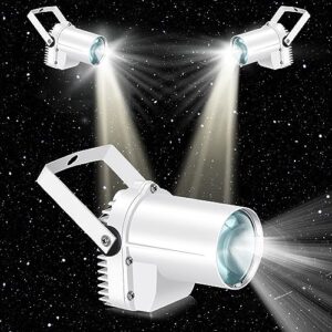 retisee 3 pcs spotlight disco ball spot light white led beam light 3w stage lights pin light for mirror ball club wedding party bar dj shows events