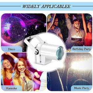 Retisee 3 Pcs Spotlight Disco Ball Spot Light White LED Beam Light 3w Stage Lights Pin Light for Mirror Ball Club Wedding Party Bar DJ Shows Events