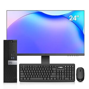 dell optiplex 5040 desktop computers with 24'' monitor pc bundle,i7-6700 3.4ghz,16gb ram new 512gb m.2 nvme ssd,intel ac8260 built-in wifi bluetooth, hdmi dual support,windows 10 pro(renewed), black