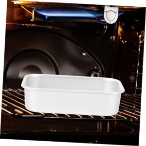 UPKOCH Bread Pan 2pcs Square Cake Mold Toaster Oven Pan Silicone Mini Loaf Pan Pancake Mold Loaf Tray Bread Bin Baking Mold Cake Baking Mold Cake Mold Silver Muffin Jelly