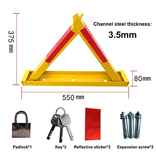 Triangular Folding Parking Barrier,Removable Parking Space Lock,Manual Parking Blocker for Lane Interception Parking