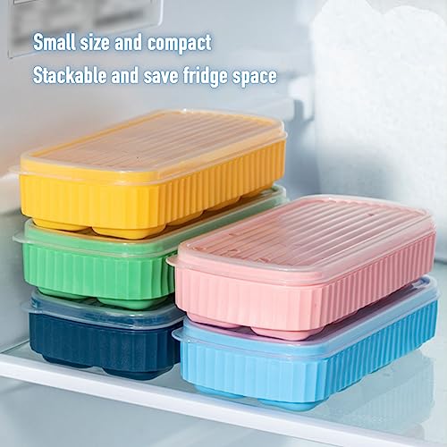 Small Ice Cube Silicone Trays with Lids, Mini Ice Cube Trays for Freezer 3 Pack, Tiny Ice Cubes Tray with Cover, Silicone Bottom PP Lid BPA Free, Easy-Release Reusable