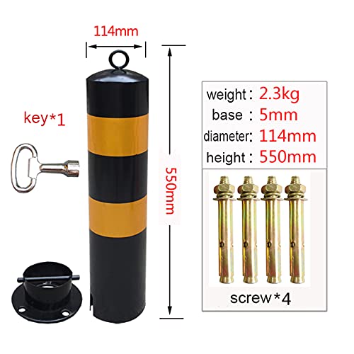 2pcs Security Bollard with Removable Base,Durable Metal Car Parking Space Lock Bollard 50cm Protects Your Parking Space