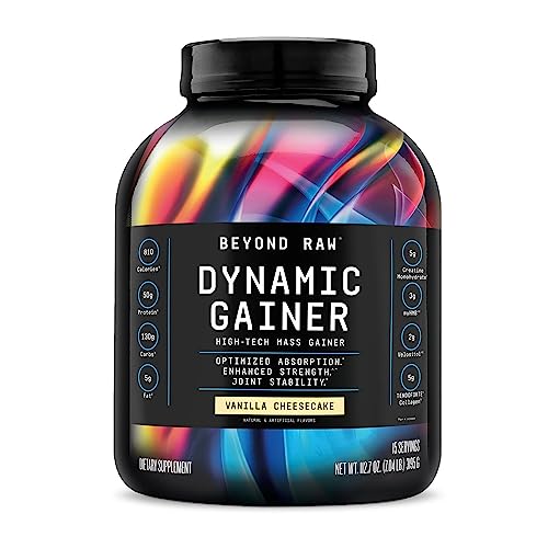 BEYOND RAW Dynamic Gainer High-Tech Mass Gainer: Vanilla Cheesecake - 15 Servings