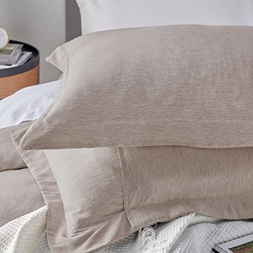 CozyLux California King Comforter Set - 3 Pieces Warm Taupe Soft Luxury Cationic Dyeing Cal King Size Bedding Comforter All Season, Breathable Lightweight Bed Set with 1 Comforter and 2 Pillow Shams