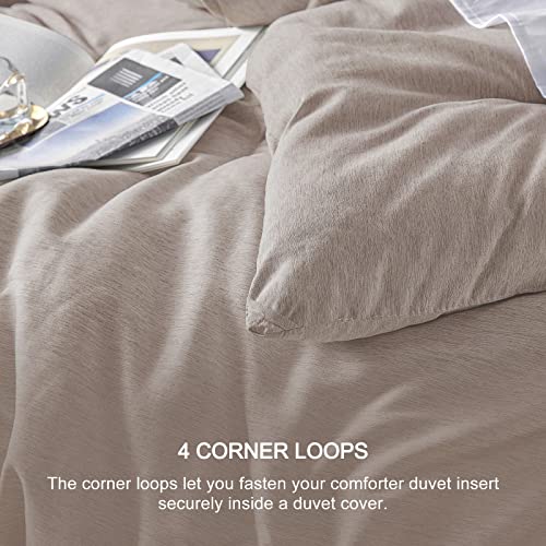 CozyLux California King Comforter Set - 3 Pieces Warm Taupe Soft Luxury Cationic Dyeing Cal King Size Bedding Comforter All Season, Breathable Lightweight Bed Set with 1 Comforter and 2 Pillow Shams