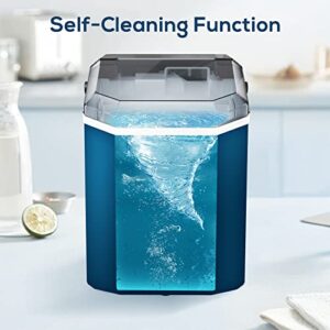 Xbeauty Nugget Ice Maker Countertop with Handle Up to 35lbs of Ice a Day,Self-Cleaning Nugget Ice Maker,Removable Ice Basket&Scoop for Home/Kitchen/Office/Party