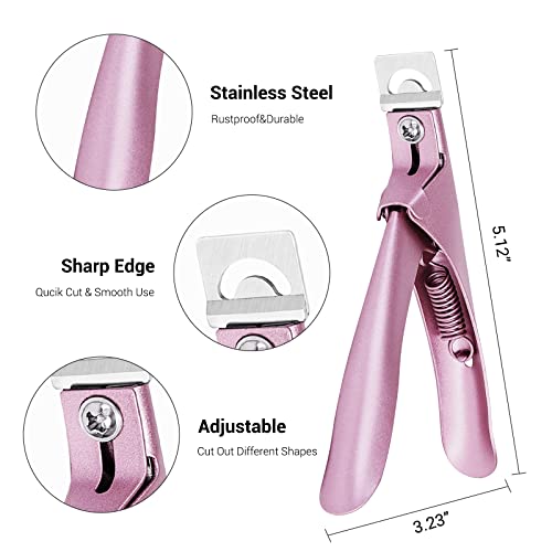 MelodySusie Acrylic Nail Clippers, Professional Nail Clippers Cutters for Acrylic Nails Fake Nail Tips, Adjustable Stainless Nail Trimmer, Manicure Tool for Salon Home Nail Art (Rose Gold)