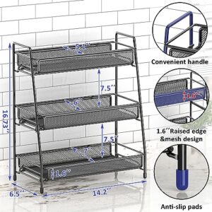 EKNITEY Bathroom Countertop Organizer Rack - 3 Tier Counter Spice Rack Metal Makeup Rack Small Perfume Vanity Organizer for Sink/Bedroom/Living room/Kitchen/Office