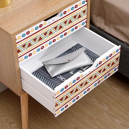 End Side Table Nightstand Set of 2, Night Stand with Drawers, Modern Bohemian Drawer Night Stand, Solid Wood Legs, for Sofa Side Table, Bedroom Bedside Table