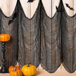 Halatool 12 Pack Halloween Creepy Cloth - 30 x 90 Inch Creepy and Spooky Halloween Decorations for Halloween Party Supplies Outdoor Yard Home Wall Decor（3 Black, 3 White, 3 Purple, 3 Orange）