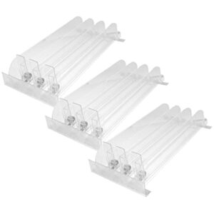 alipis 1 set shelf pusher beverage pusher glide spring loaded can organizer plastic storage bins for shelves self-pushing drink holder pusher machine soda rack handle 35c drinks white